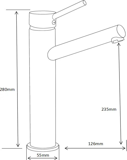 Mexen ERI - Vysoká umyvadlová baterie, Chromová, 74210-00