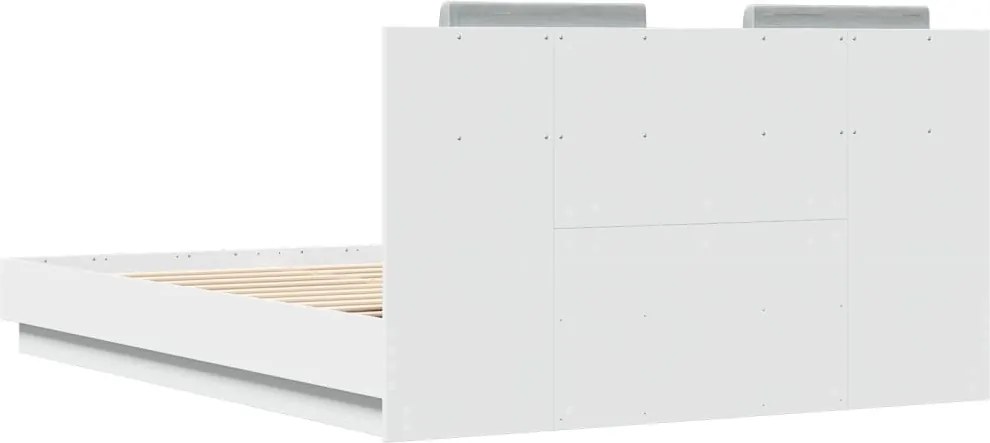 Rám postele s čelem bílý 140 x 200 cm kompozitní dřevo 3209919