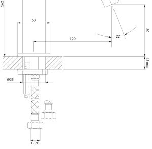 OMNIRES Y1210NGR - Umyvadlová baterie Y 16,2 cm kartáčovaný grafit