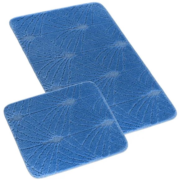 Bellatex koupelnové předložky SADA BANY 60x100 + 60x50 cm  bez výkroje Chrpa tmavě modrá