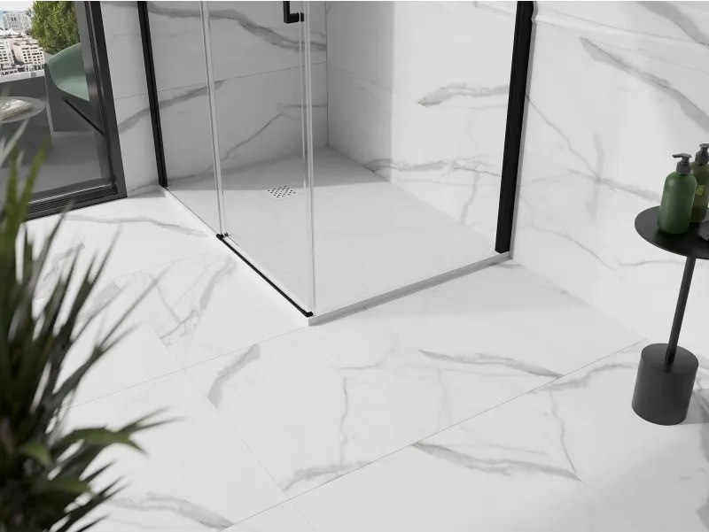 Mexen Stone+, obdélníková vanička z minerálního kompozitu 120 x 70 cm, bílá, bílá krytka, 44107012-W