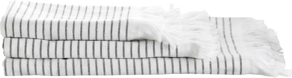 Tine K Home Pruhovaný ručník Pinstripe 50 x 100 cm, černá barva, bílá barva, textil