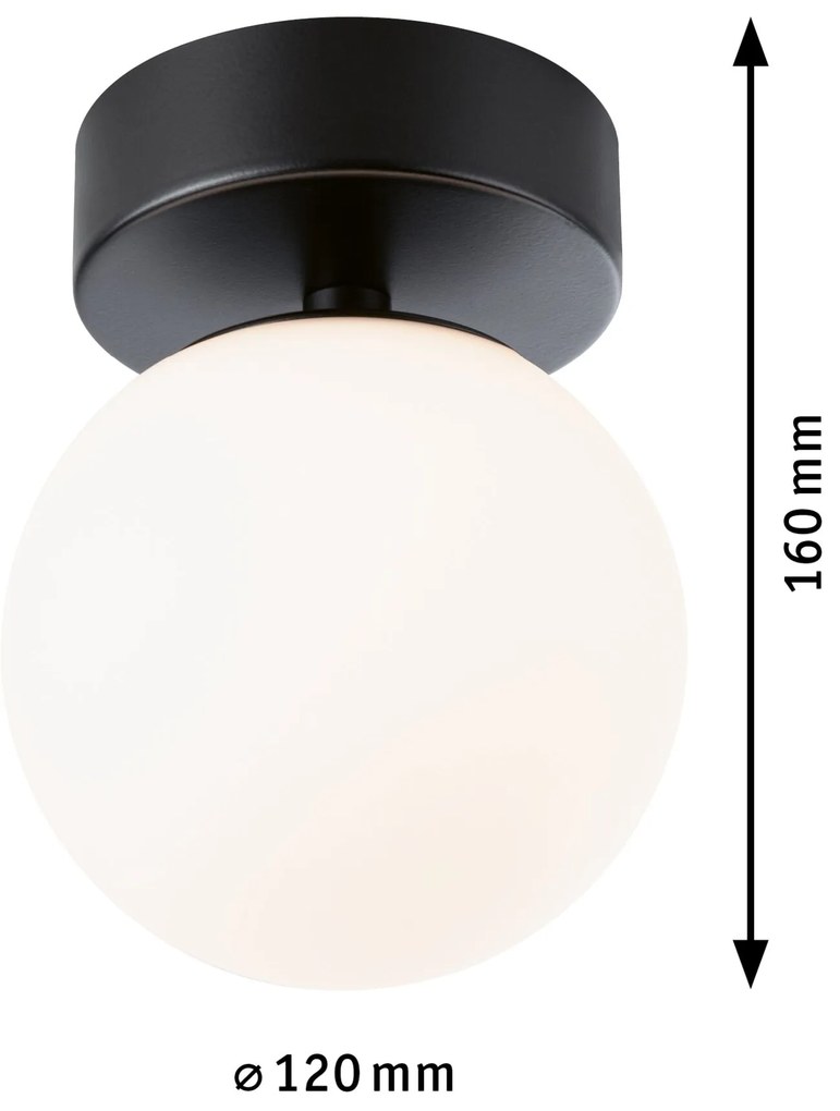Paulmann 71071 Gove, koupelnové stropní svítidlo LED 5W 3000K, černá, průměr 12cm, IP44