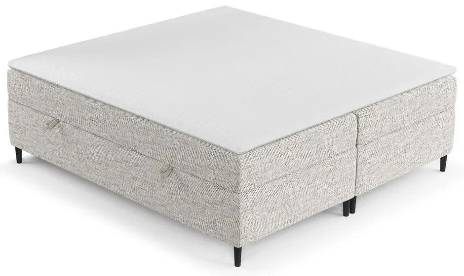 Světle šedá boxspring postel s úložným prostorem 180x200 cm Araya – Maison de Rêve