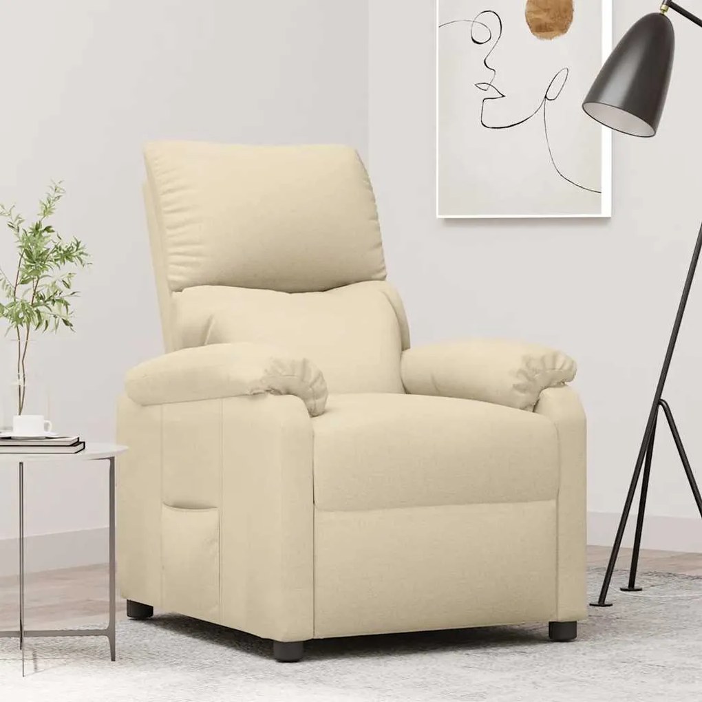 Polohovací křeslo krémové textil 340176