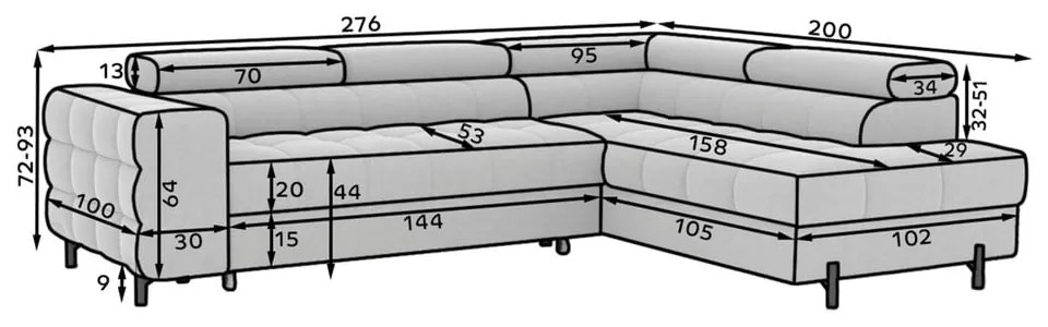 Zelená rozkládací/s úložným prostorem rohová pohovka z textilie bouclé (pravý roh/do L) Ferucce – ELTAP
