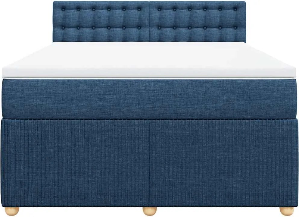 Box spring postel s matrací modrá 140x200 cm textil 3289799