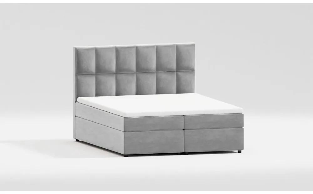 Šedá čalouněná dvoulůžková postel s úložným prostorem 180x200 cm Flip – Ropez