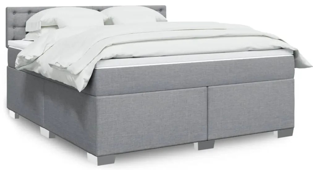 Box spring postel s matrací světle šedá 180 x 200 cm textil 3288281