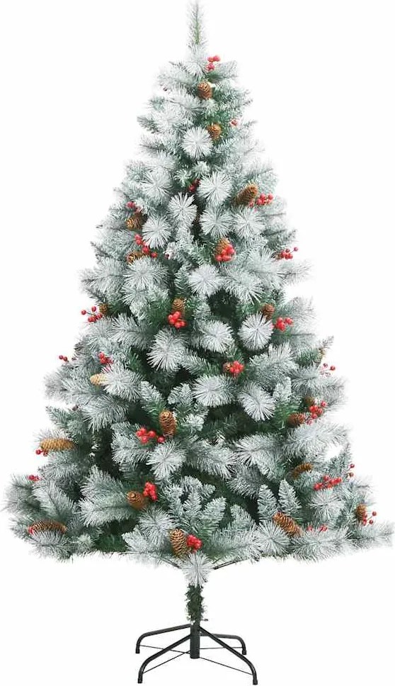 Umělý vánoční stromeček Zelená a bílá 210 cm PVC, kov a plast 3395191
