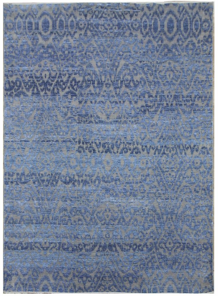 Diamond Carpets koberce Ručně vázaný kusový koberec Diamond DC-EKT 6 Silver/light blue - 160x230 cm