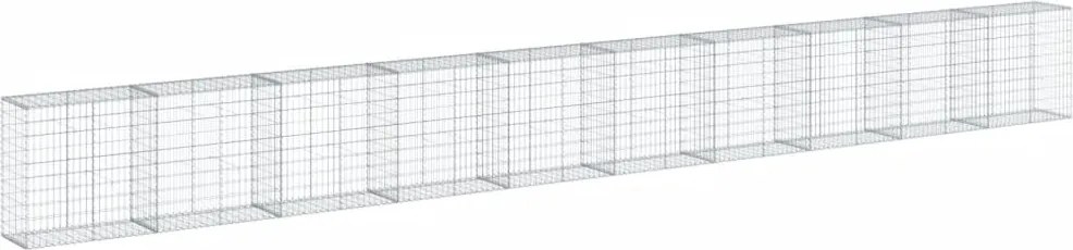 Gabionový koš s víkem 1 000 x 50 x 100 cm pozinkované železo 3295151