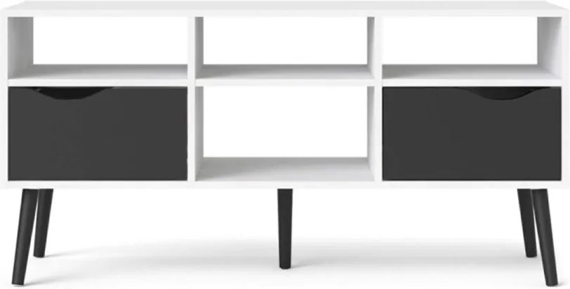 FALCO TV stolek Retro 391 bílá/černá