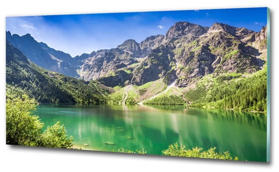 Wallmuralia Foto obraz fotografie na skle Mořské oko Tatry 100x50