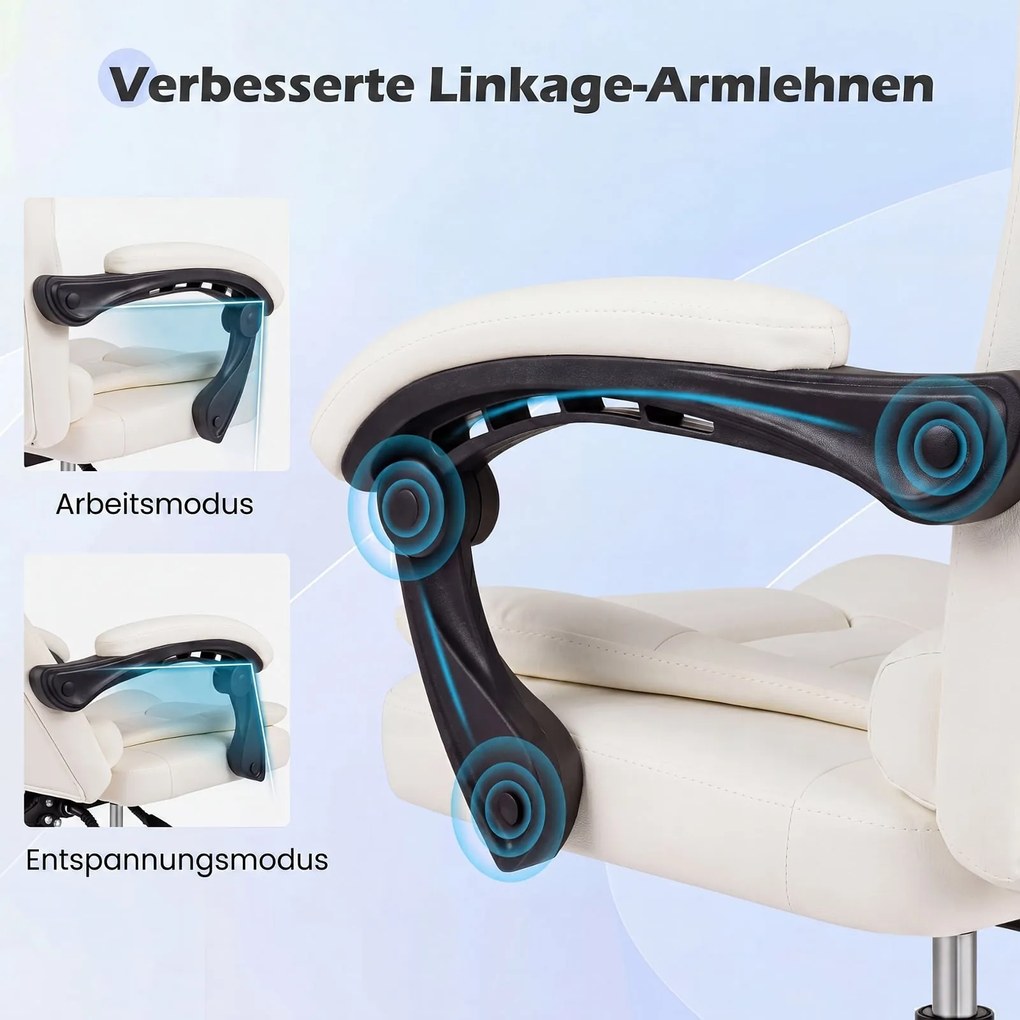 Costway Ergonomická manažerská židle s kolečky, nastavitelnou výškou sedáku