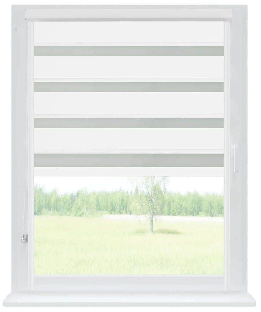 Dekodum Roleta den a noc v bílé kazetě zatemňovací, barva látky Bílá Šířka (cm): 86, Výška (cm): Balkonová (do 200 cm), Strana mechanismu: Práva