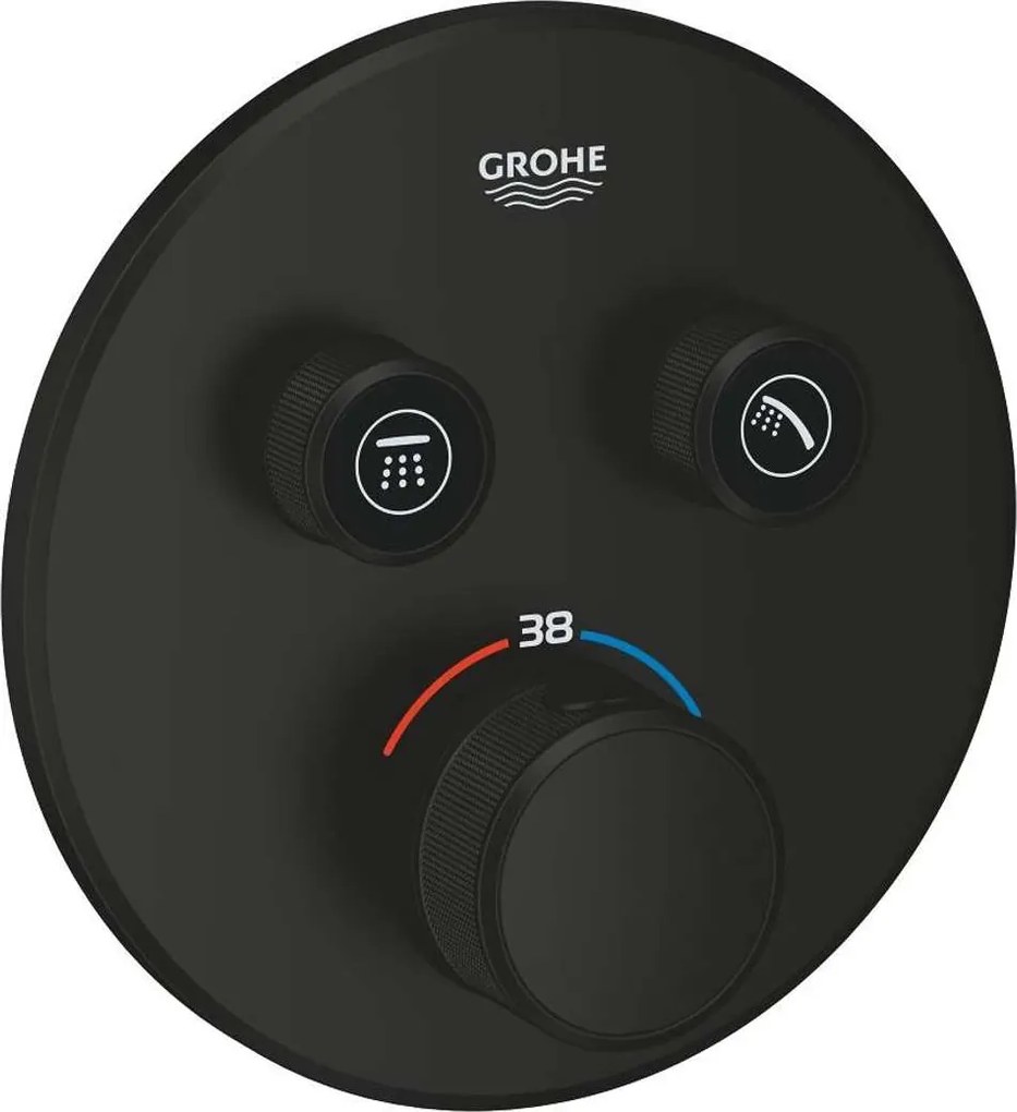 Grohe Grohtherm SmartControl - Termostatická baterie pod omítku, pro 2 spotřebiče, matná černá 291192430