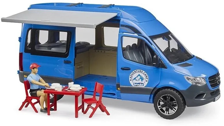 Bruder MB Sprinter Camper s řidičem a příslušenstvím