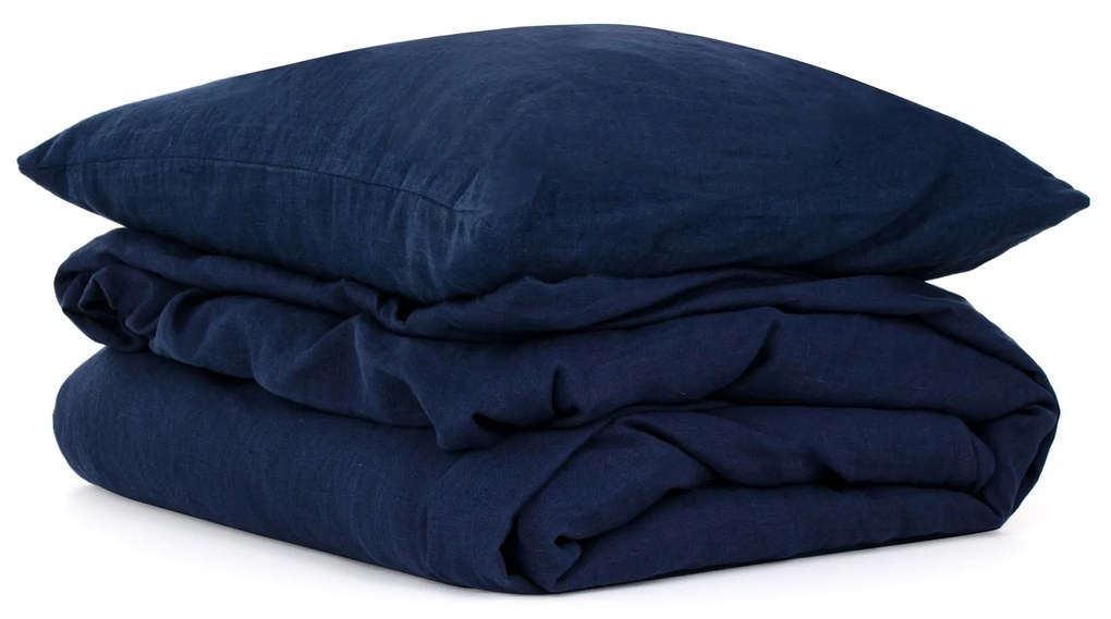 Tom Linen Povlak na polštář Navy Washed 70x80