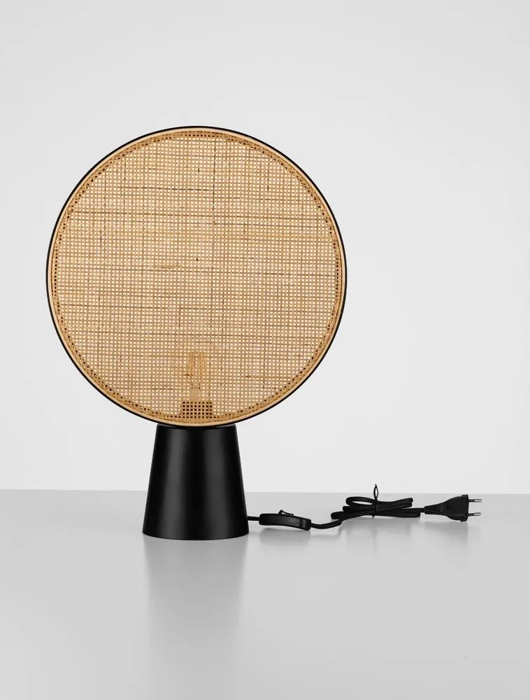 Matně černá/v přírodní barvě kovová stolní lampa (výška 48,5 cm) Tierra – Nova Luce