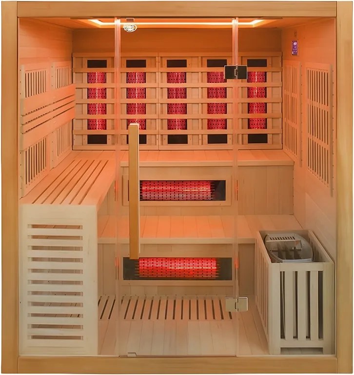 BPS-koupelny Kombinovaná sauna 2v1 - Infrasauna + finská sauna 180x160, 4-5 osob