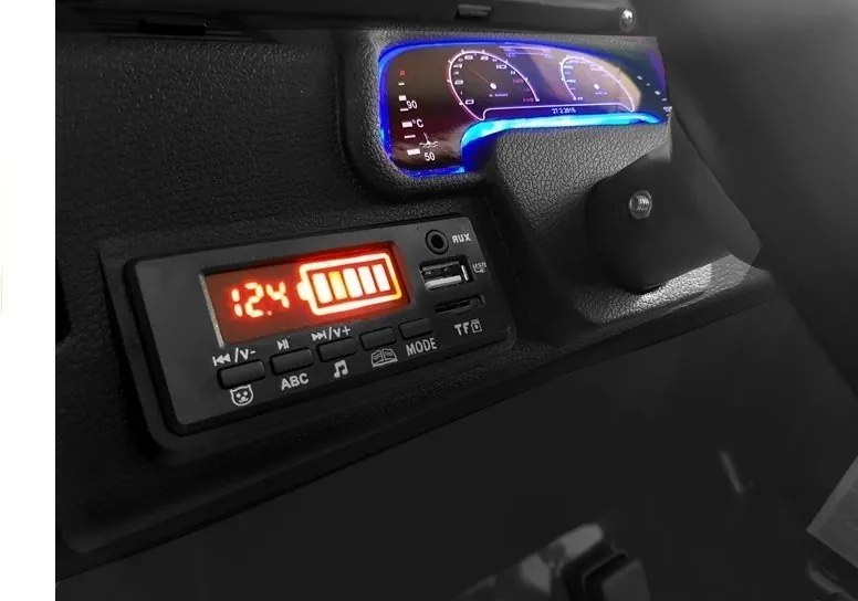 LEAN CARS Elektrické autíčko Jeep HP012 černé, LED, MP3
