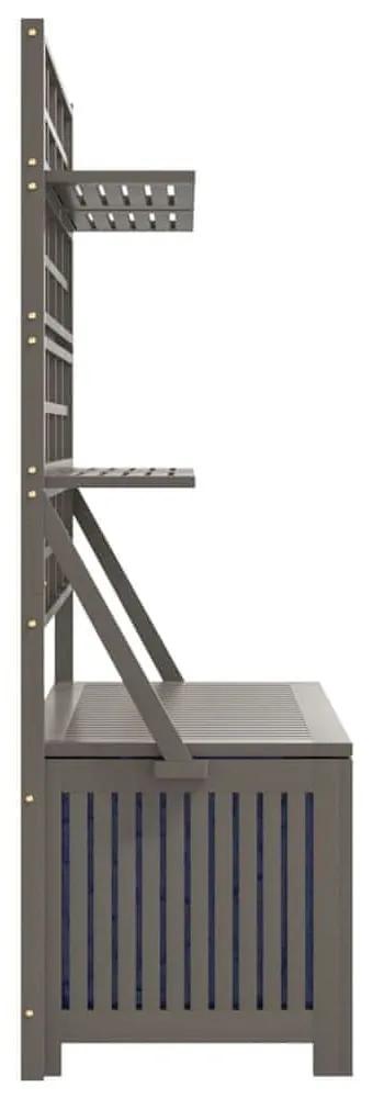 Petromila Úložný box s treláží šedý 99x50x160 cm masivní akáciové dřevo