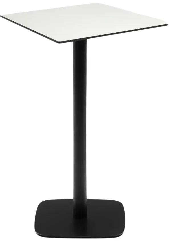 Bílý barový stůl Kave Home Dina 60 x 60 cm s černou podnoží