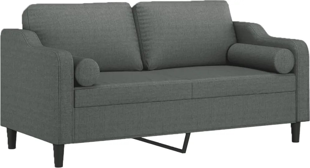2místná pohovka s polštáři tmavě šedá 140 cm textil 3200846