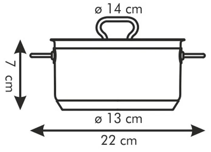 Kastrol HOME PROFI s poklicí ø 14 cm, 1,0 l