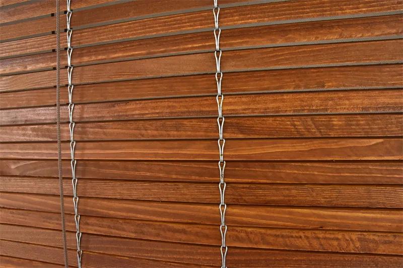 Vingo Rozbalená dřevěná roleta - barva třešeň 150x220 cm s kazem