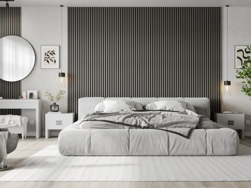 Mexen Lam-F akustické stěnové lamely 275 x 31,5 cm, plsť 6 mm, Šedá Mat - S105-275317-2812-052