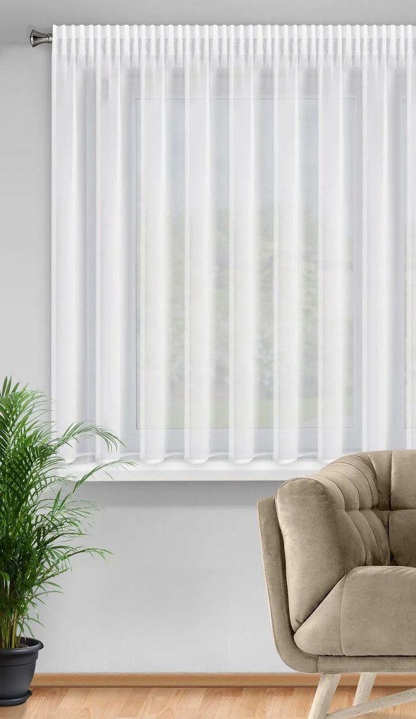 ZÁCLONA NA PÁSCE DALIA 350X150 CM BÍLÁ