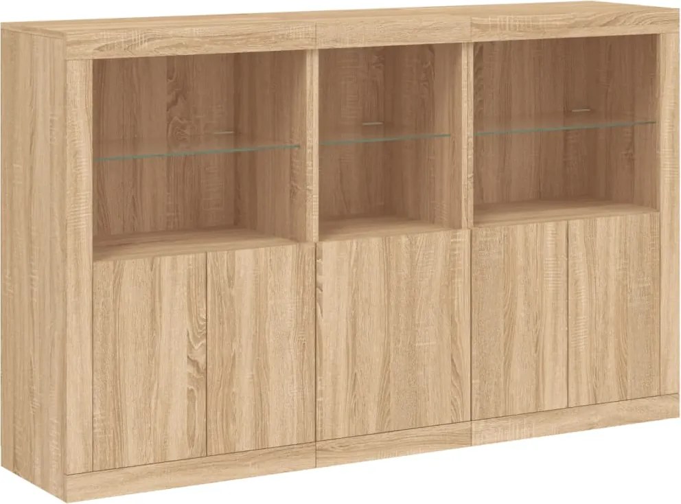 Příborník s LED osvětlením dub sonoma 162 x 37 x 100 cm 3209144