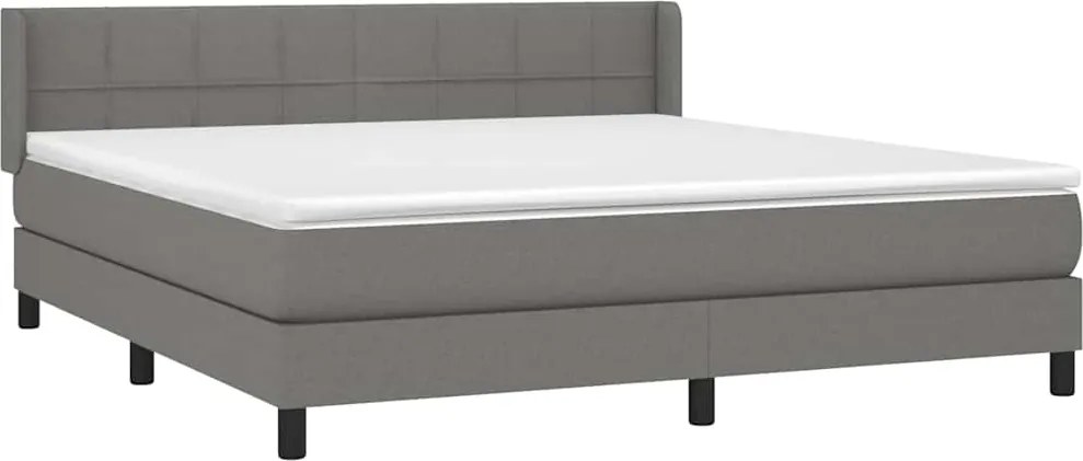 Box spring postel s matrací tmavě šedá 160x200 cm textil 3129722