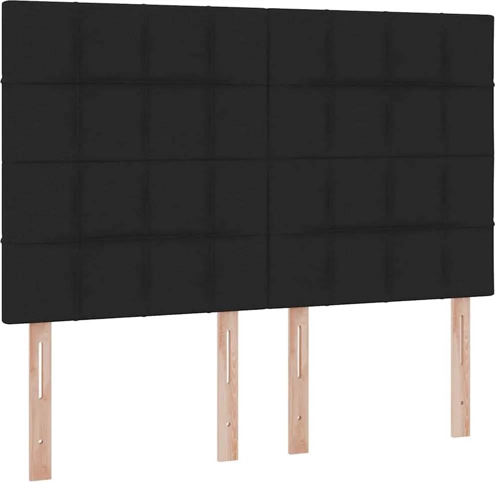 Postel s úložným prostorem a matrací Černá 140 x 190 cm textil 3371780