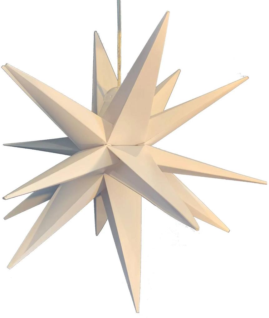 LED dekorační hvězda, 18cípá hvězda, Ø 25 cm, bílá