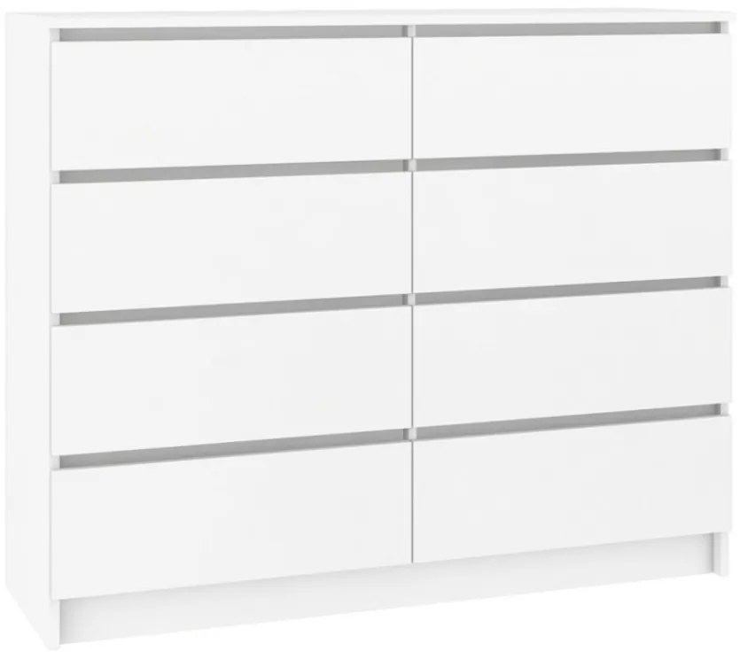 Komoda K120 8SZ, bílá, 120x99x40