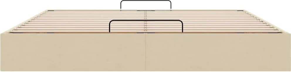 Osmanský rám postele bez matrací krémová 200x200 cm textil 3310908
