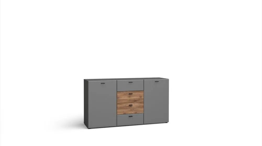 Komoda MILANES 150 grafit mat / dub flagstaff