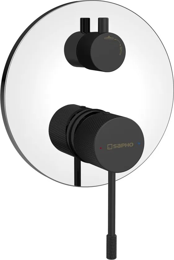 Sapho Solaris sprchová baterie podomítková 2 výstupy chrom černá matná WD042CB