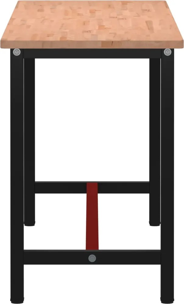 Pracovní stůl 180 x 55 x 81,5 cm masivní bukové dřevo a kov 3188906