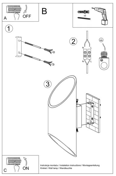 Sollux SL.0108 - Nástěnné svítidlo PENNE 30 1xG9/40W/230V bílá