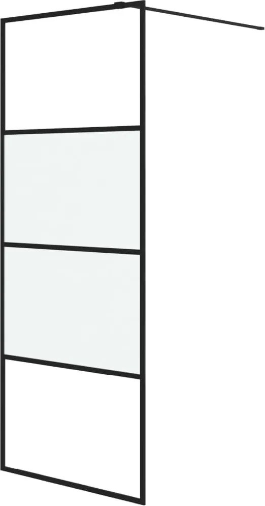 vidaXL Sprchová zástěna walk-in 80x195 cm napůl mléčné ESG sklo [152125] Barva: Černá