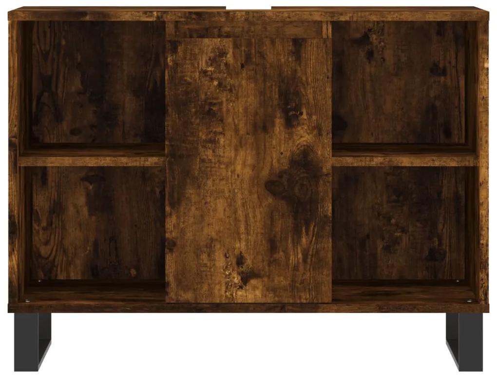 Koupelnová skříňka kouřový dub 80 x 33 x 60 cm kompozitní dřevo