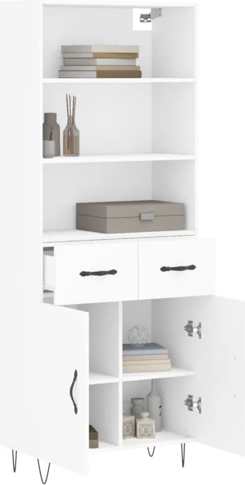 Skříň highboard bílá 69,5 x 34 x 180 cm kompozitní dřevo 3200545