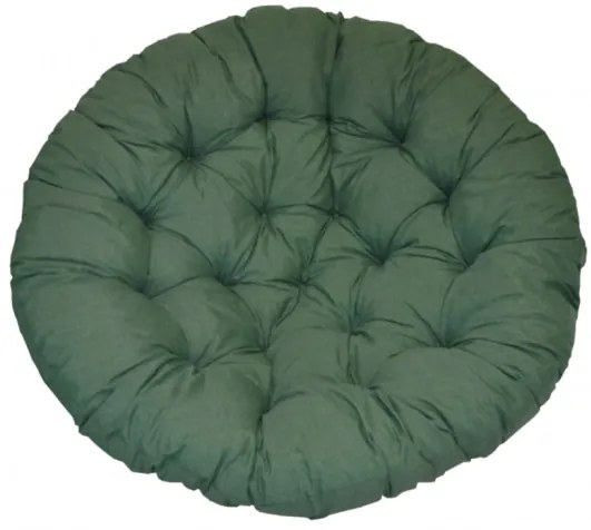 Ratanový papasan průměr 115 cm - polstr tmavě zelený melír