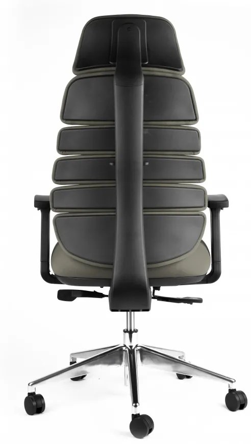 MERCURY STAR Kancelářská ergonomická židle SPINE s podhlavníkem — látka, nosnost 130 kg Tmavě šedá