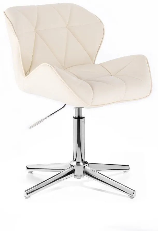LuxuryForm DESIGN Otočná židle MILANO na stříbrném kříži - krémová