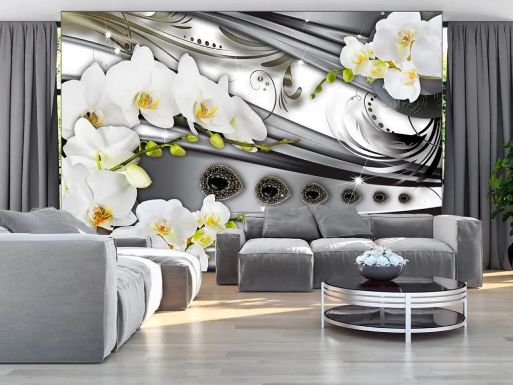 Fototapeta Orchidej a bižuterie (150x105 cm) - Murando DeLuxe